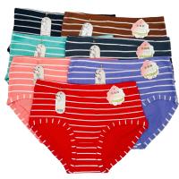 China Plus Size Cotton Women Stripe Pattern Women Panties Underwear Wholesale Direct Support Oem Odm Custom for sale