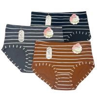 China Plus Size Cotton Women Stripe Pattern Women Panties Underwear Wholesale Direct Support Oem Odm Custom for sale