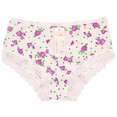China New Design Lace Women Panties Wholesale Cheap Price Brief 35% Cotton Ladies Underwear for sale