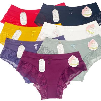 China High Quality 95% Cotton Women's Hipster Daily Lingerie New Trend Lace Underwear-Multi-Color Wholesale for Adults for sale