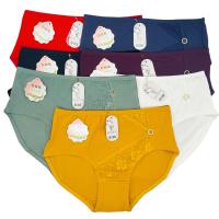 China High Quality Women's Panties Mid-Rise Combed Cotton Lace Everyday Wear Solid Color Underpants for Women Female for sale