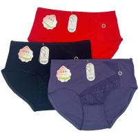 China High Quality Women's Panties Mid-Rise Combed Cotton Lace Everyday Wear Solid Color Underpants for Women Female for sale