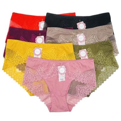China New Design Recommend  Women's Cotton Briefs Lace Underwear Fast Shipping Lace Brief Underwear for Women for sale