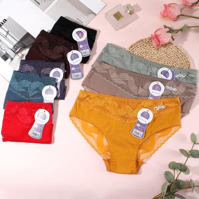 China Women Underwear Panties Lace Combed Cotton 95% Breathable Comfort Fashionable New Trends Wholesale Price for sale