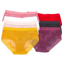 China New Arrival Lace Women Underpants 100% Modal Cotton Women Lingerie Breathable Lace Briefs Colorful Panties for Women for sale
