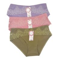 China 2024 Hot Selling Female Girl Women's Lace Panties 95% Combed Cotton New Trends Wholesale Underwear for Women for sale