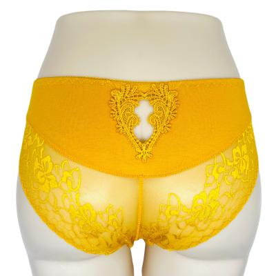 China High Quality Pure Cotton Ladies Brief With Lace New Design Hot Selling Cotton Panty Brief for Women for sale