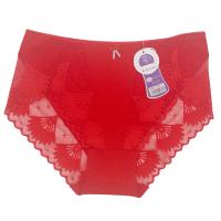 China Fashionable Plus-size Women's Panties Middle-waisted Sexy Lace 95% Cotton Jacquard Fabric Comfortable Lovely Lace Underwear for sale