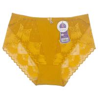 China Fashionable Plus-size Women's Panties Middle-waisted Sexy Lace 95% Cotton Jacquard Fabric Comfortable Lovely Lace Underwear for sale