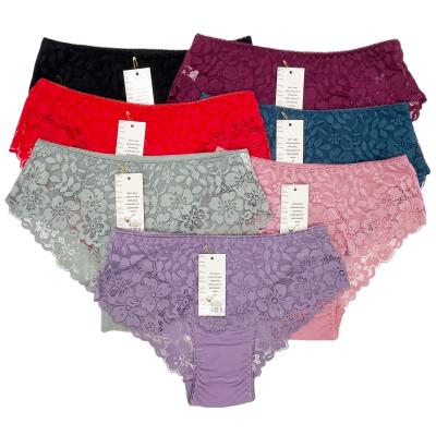 China High Quality Women's Cotton Lace Panties Breathable 95% Cotton Wholesale Multi-Colors for Ladies Women UnderwearAdults for sale