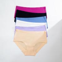 China Ice Silk Touch Women Slip Wholesale Middle Waist Seamless Underwear Ladies Solid Seamless Panties Summer Spring for sale