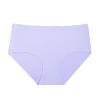 China Ice Silk Touch Women Slip Wholesale Middle Waist Seamless Underwear Ladies Solid Seamless Panties Summer Spring for sale
