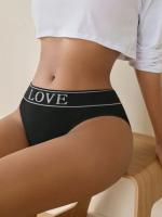 China Women Underwear Panties Letters Simple and Soft Waist Fashion Daily comfort Ladies Wholesale Briefs for sale