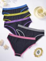 China Women Hot Women's Contrast Color Low Waist Briefs Seamless Hip Sexy Underwear Women Wholesale Underpants for sale