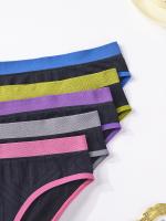 China Women Hot Women's Contrast Color Low Waist Briefs Seamless Hip Sexy Underwear Women Wholesale Underpants for sale