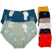 China Plus Size Women Fat Underwear Panties 95% Combed Cotton Decorated With Lace and Bow Plus Size Panties for Women for sale