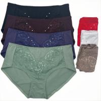 China Wholesale 2024 Mid-Rise Women's Panties Plus-Size Female Underwear With Lace 95% Combed Cotton Underwear for Women for sale