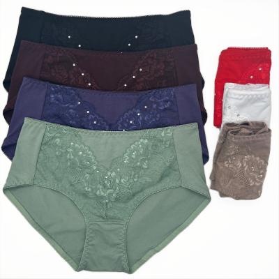 China Wholesale 2024 Mid-Rise Women's Panties Plus-Size Female Underwear With Lace 95% Combed Cotton Underwear for Women for sale