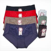 China Wholesale 2024 Mid-Rise Women's Panties Plus-Size Female Underwear With Lace 95% Combed Cotton Underwear for Women for sale