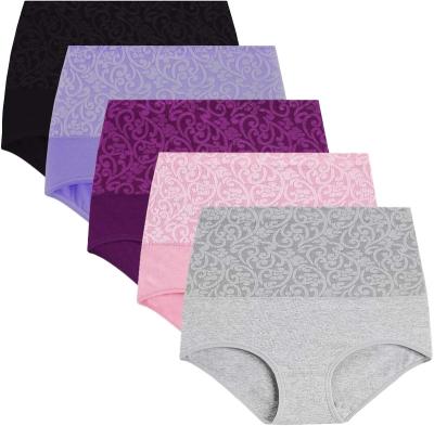 China Custom Logo OEM ODM Jacquard Panties Underpants for Women 2024 New Design High Waist Women Panties for sale