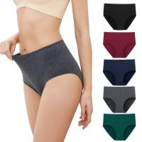 China US Plus-Size Women's High Waist Cotton Briefs Custom OEM ODM  Soft Breathable Stretch Panties Bikini Type Underwear for sale