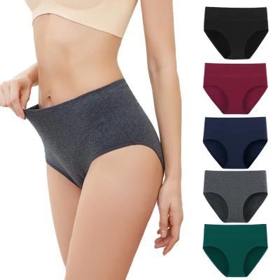 China US Plus-Size Women's High Waist Cotton Briefs Custom OEM ODM  Soft Breathable Stretch Panties Bikini Type Underwear for sale