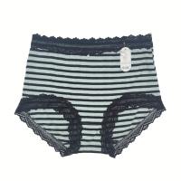 China Women's Fashionable Pure Cotton Middle Waist Panties New Color Lace Underpants Plus Size Women's Underwear-Sizes 5XL 6XL for sale