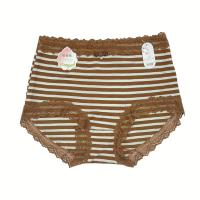 China Women's Fashionable Pure Cotton Middle Waist Panties New Color Lace Underpants Plus Size Women's Underwear-Sizes 5XL 6XL for sale