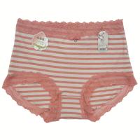China Women's Fashionable Pure Cotton Middle Waist Panties New Color Lace Underpants Plus Size Women's Underwear-Sizes 5XL 6XL for sale