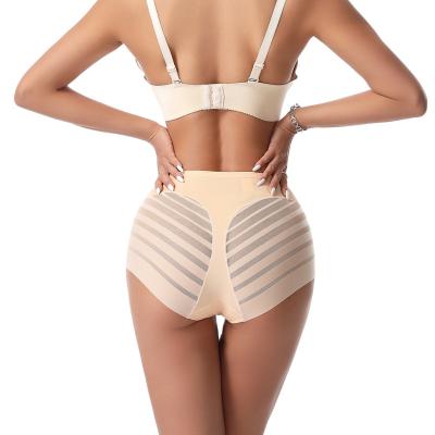 China Women's Underwear Summer Ice Silk High Elastic Waist Plus Size Breathable Mesh Sexy Lace Briefs for Women for sale