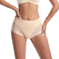 China Women's Underwear Summer Ice Silk High Elastic Waist Plus Size Breathable Mesh Sexy Lace Briefs for Women for sale