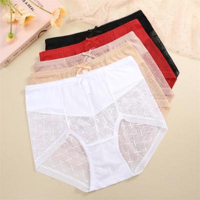 China Ladies Underwear Foreign Trade High Waist Sexy Lace Breathable Elegant Hip High Waist Ladies Briefs for sale