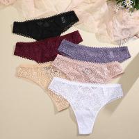 China Brief Women's Underwear Low Waist Underwear Women Rhinestone Sexy Translucent Lace Ladies Underwear Thong for sale