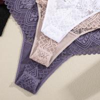 China Brief Women's Underwear Low Waist Underwear Women Rhinestone Sexy Translucent Lace Ladies Underwear Thong for sale