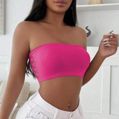 China Women Bandeau Top One-piece Hot New Seamless Hollow Tube Top Seamless Breathable Elastic Underwear  Bandeau Top Women for sale