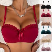 China Women Bra Embroidered Butterfly With Steel Ring Underwear Non-slip Fashionable Ladies Sexy Big Chest Small Bra for sale