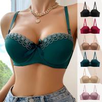 China Women Bra Embroidered Butterfly With Steel Ring Underwear Non-slip Fashionable Ladies Sexy Big Chest Small Bra for sale