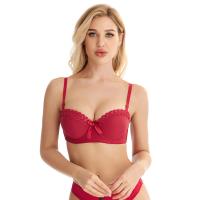 China Women Bra Embroidered Butterfly With Steel Ring Underwear Non-slip Fashionable Ladies Sexy Big Chest Small Bra for sale