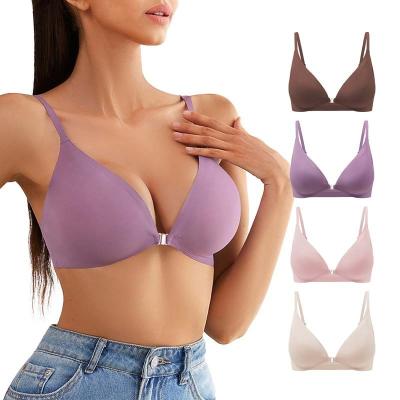 China Women Sporty Seamless Bra Front Closure S-XL Wholesale High Quality Solid Bra for Women for sale