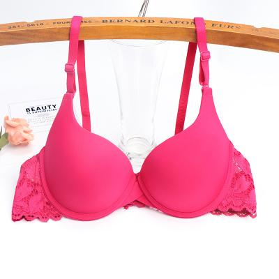 China Women's Underwire Push-Up Bra Adjustable Straps Breathable Knitted Everyday Style with Lace Decoration Bra for Women for sale