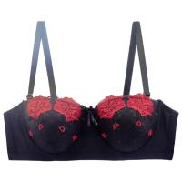 China Women Embroidery Lace Bra Luxury Quality Convertible Straps 1/2 Cup Sexy Lingerie Lace Bra Wholesale Women for sale