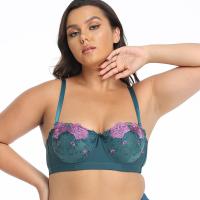 China Women Embroidery Lace Bra Luxury Quality Convertible Straps 1/2 Cup Sexy Lingerie Lace Bra Wholesale Women for sale