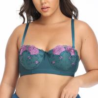 China Women Embroidery Lace Bra Luxury Quality Convertible Straps 1/2 Cup Sexy Lingerie Lace Bra Wholesale Women for sale