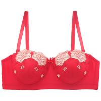 China Women Embroidery Lace Bra Luxury Quality Convertible Straps 1/2 Cup Sexy Lingerie Lace Bra Wholesale Women for sale