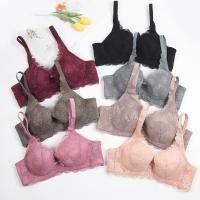 China Lace Women Bra Three Hook-and-eye Wire Free Comfort Bra High Quality Lace Design Women Bra for sale