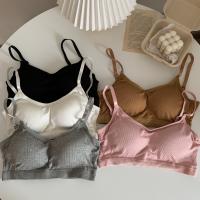 China New Style Women Wholesale Pure Cotton Ribbed Bra Thin Slim Girl Special Cotton Bra Low Minimum Order Quantity Wholesale for sale