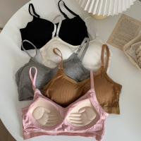 China New Style Women Wholesale Pure Cotton Ribbed Bra Thin Slim Girl Special Cotton Bra Low Minimum Order Quantity Wholesale for sale