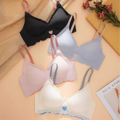 China Women Small Breast Bra Ladies Factory Direct Sell Underwear Seamless Ice Silk Women Bra for sale