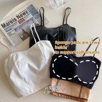 China Ladies Vest Style Leather Suspenders Beautiful Back Vest Women's Slim Short Fixed Cup Chest Pad Women Vest Style Bra for sale