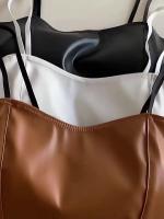 China Ladies Vest Style Leather Suspenders Beautiful Back Vest Women's Slim Short Fixed Cup Chest Pad Women Vest Style Bra for sale